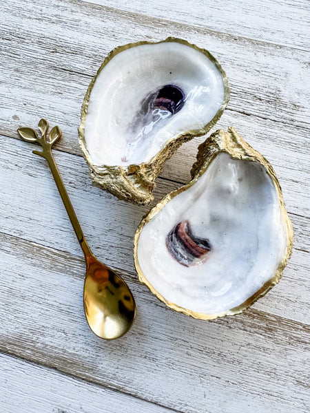 Gilded Oyster Shell Salt and Pepper Vessels – Made on Maidstone